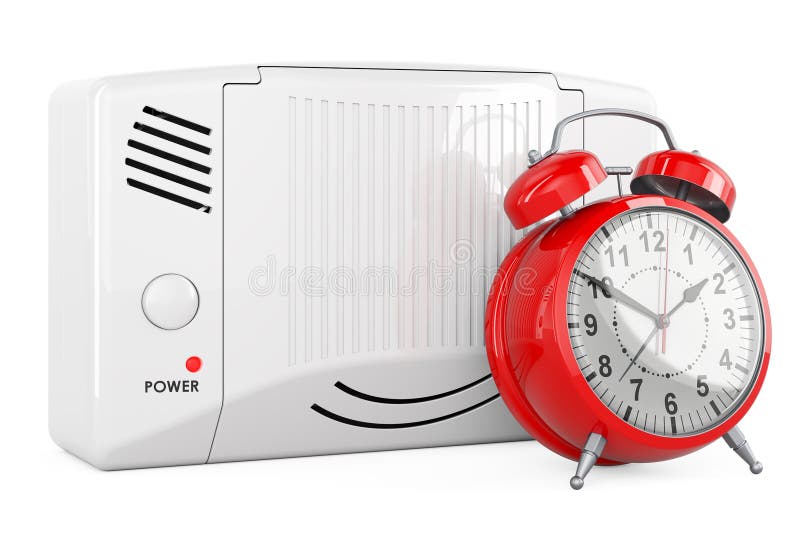 Carbon Monoxide Detector with Alarm Clock, 3D Rendering Stock ...