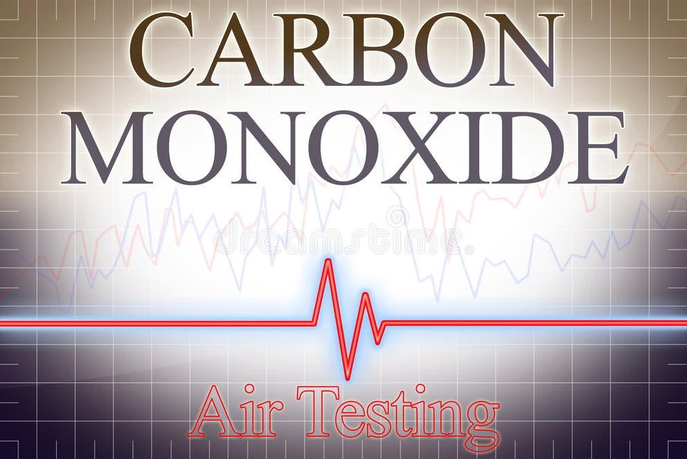 Carbon Monoxide Indoor Pollutant Air Testing with Graph Stock Image ...