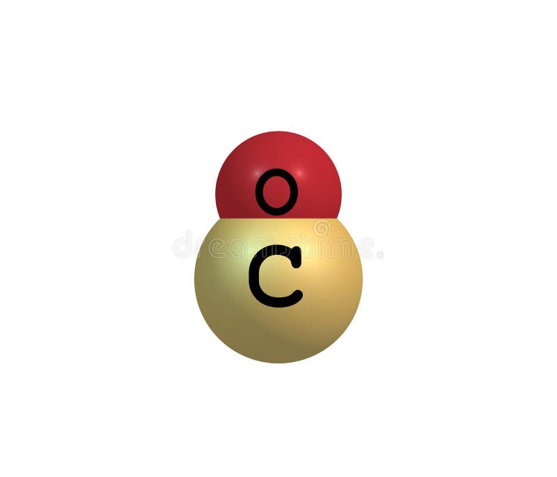 Carbon Monoxide Molecular Structure Isolated on White Stock ...