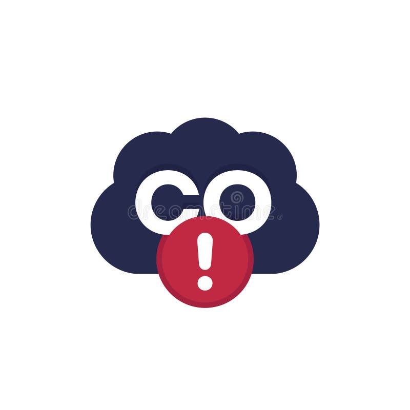 Carbon Monoxide Warning Icon, CO Toxic Gas Vector Stock Illustration ...