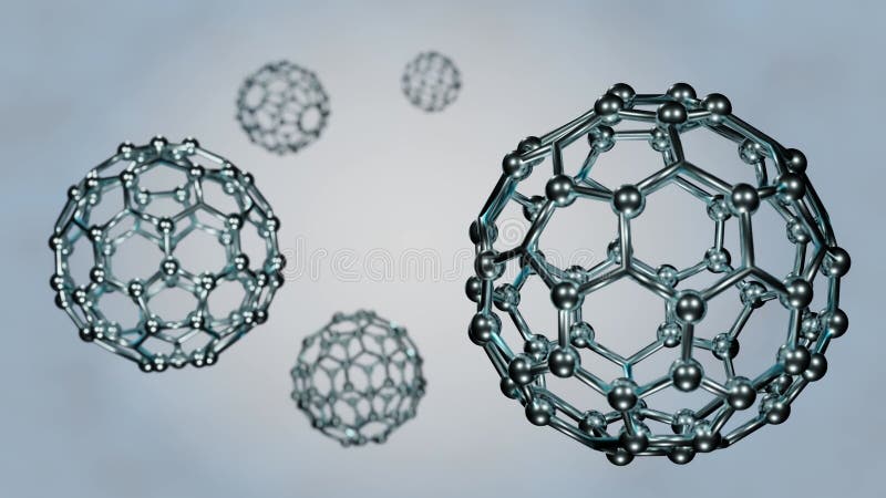 Carbon Nanostructure Called Fullerene Scattered Around Stock Footage ...