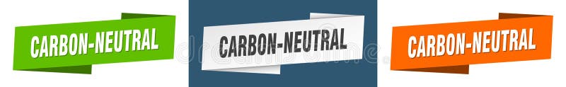 Carbon-neutral Banner. Carbon-neutral Ribbon Label Sign Set Stock ...