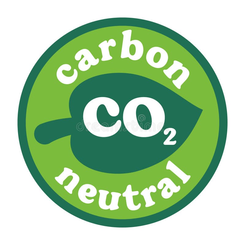 Carbon Neutral Label with Green Leaf Design and CO2 Text Inside a ...