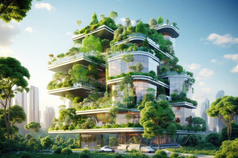 Carbon Neutral Living: Green Tree Covered Glass House Stock ...