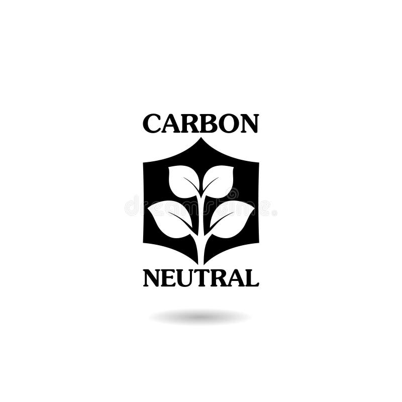 Carbon Neutral Logo with Shadow Stock Vector - Illustration of friendly ...