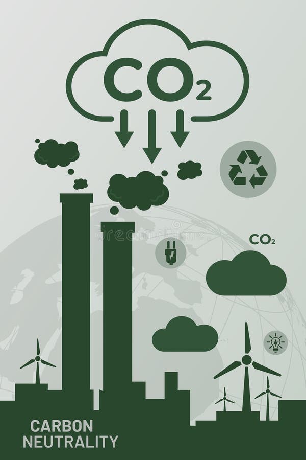 Carbon Neutrality and Net Zero Concept. Vector Banner Design Stock ...