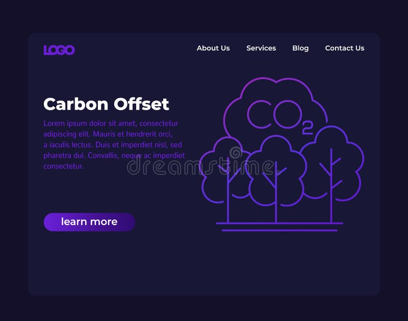Carbon Offset Banner, Website Design Stock Vector - Illustration of ...