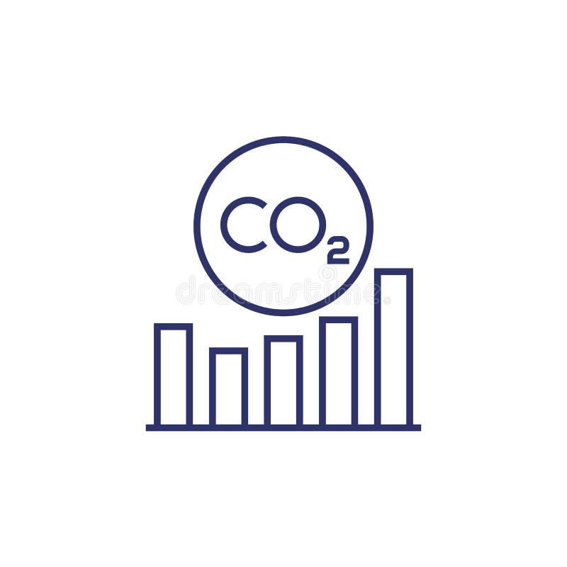 Carbon Offset, Co2 Graph Line Icon Stock Vector - Illustration of ...