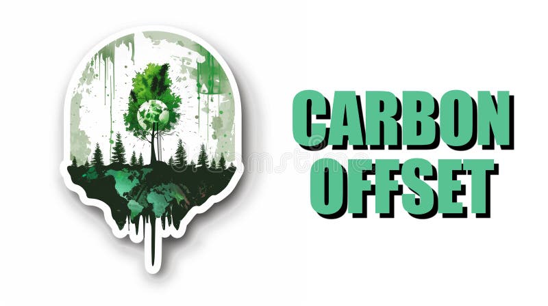 Carbon Offset Logo on White Background Stock Image - Image of earth ...