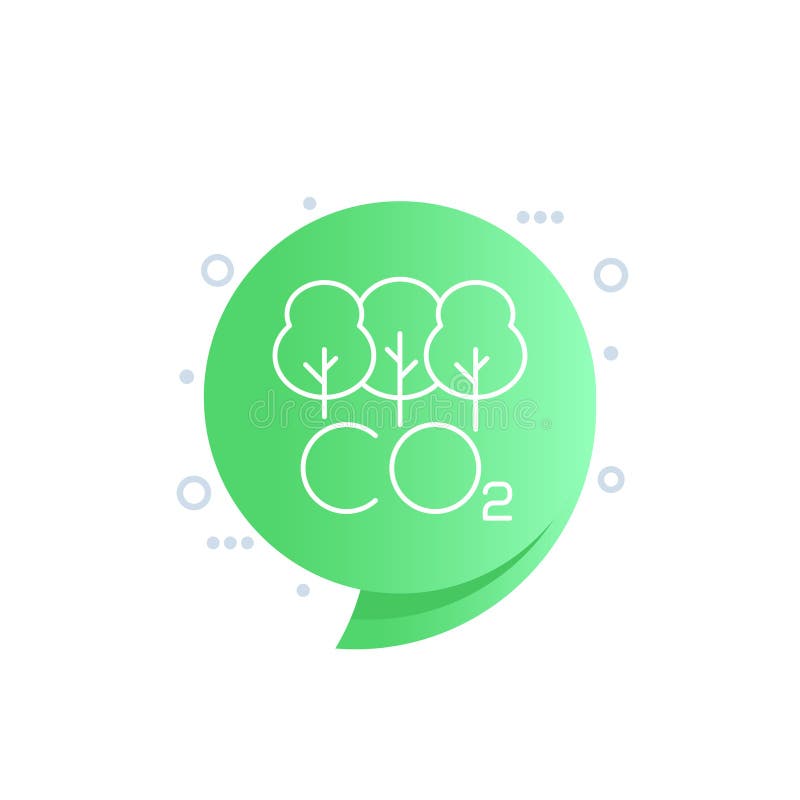 Carbon Offset and Reducing Co2 Gas Line Icon Stock Vector ...