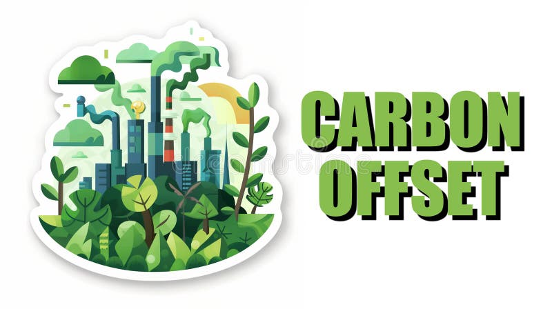 Carbon Offset Sticker stock photo. Image of offsetting - 319028582