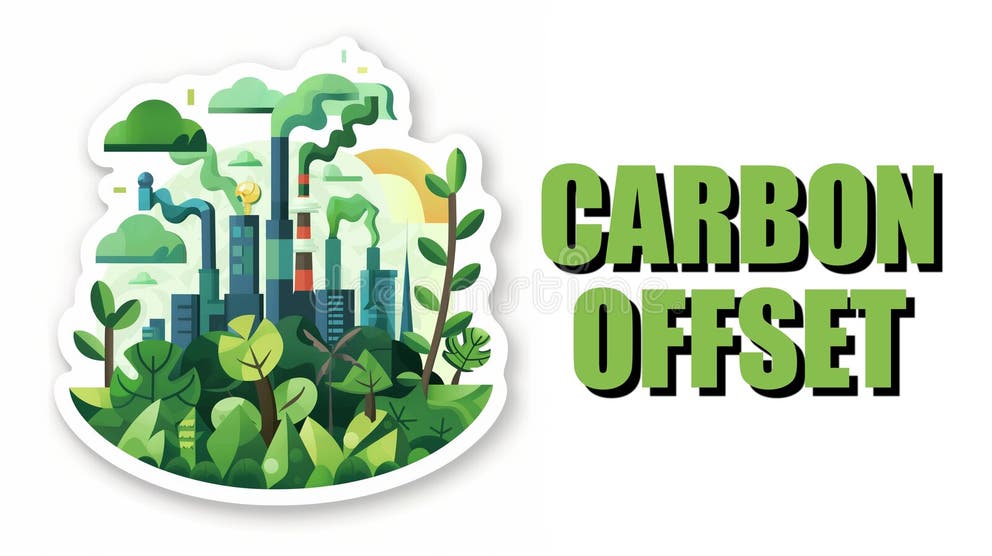 Carbon Offset Sticker stock photo. Image of offsetting - 319028582