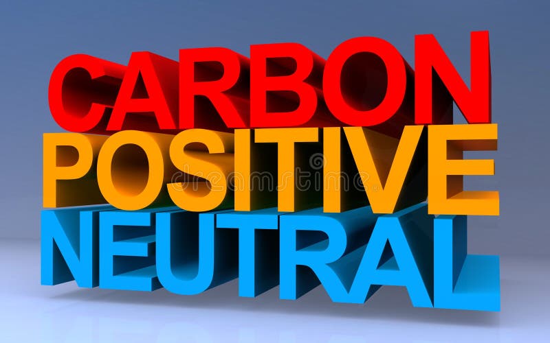 Carbon Positive Neutral on Blue Stock Illustration - Illustration of ...