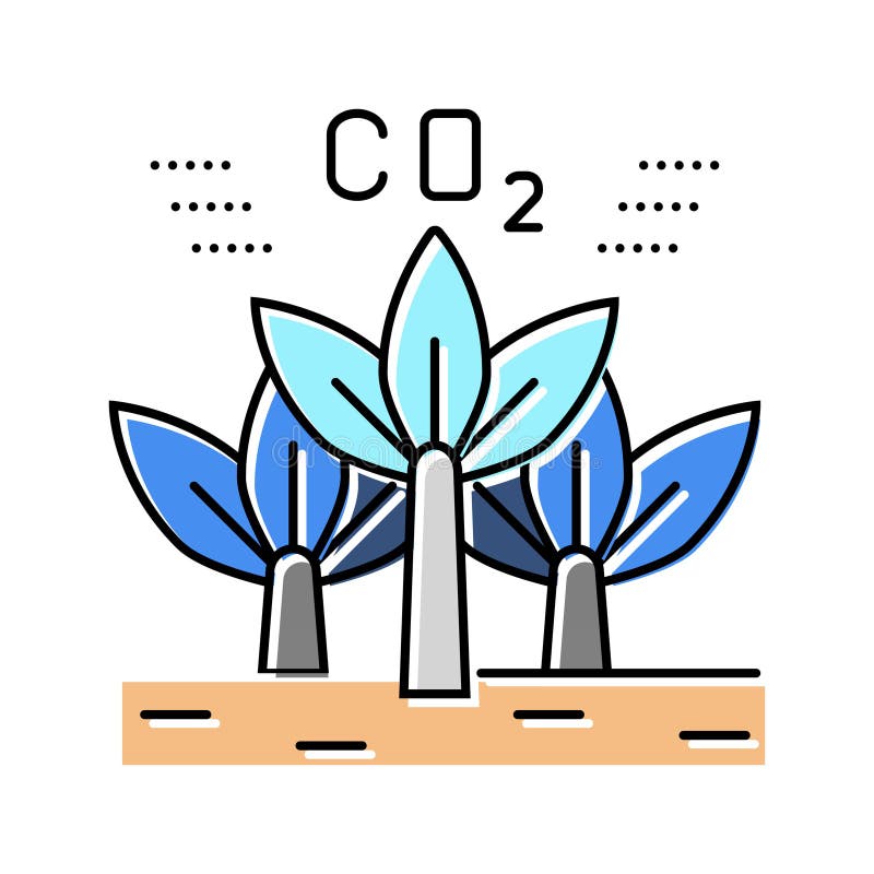 Carbon Sequestration Future Technology Color Icon Vector Illustration ...