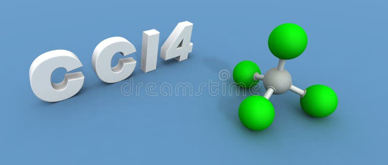 Carbon Tetrachloride Molecule Stock Illustration - Illustration of ...