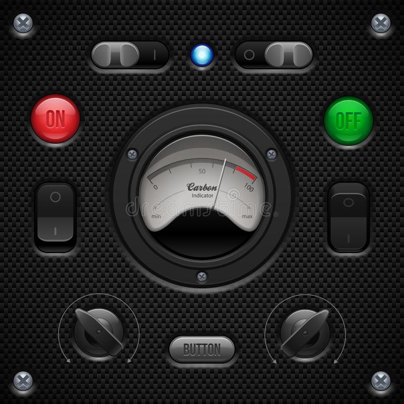 Carbon UI Application Software Controls Set. Stock Vector ...