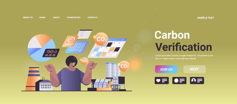 Carbon Verification Concept Businessman Analyzing Statistic Data ...