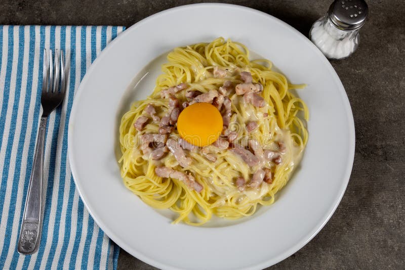 Carbonara Spaghetti in a Pan Stock Image - Image of coppa, cream: 243533741