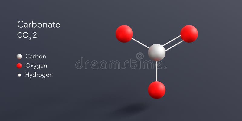 Carbonate Molecule 3d Rendering Flat Molecular Structure With Chemical