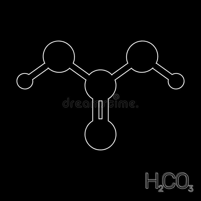 Carbonic Acid Model Molecule. Isolated on Black Background Stock Vector ...