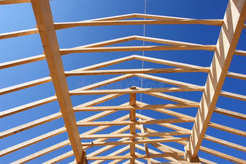 Roof Framing Home Construction Stock Photo - Image of building ...