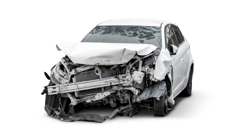 Carcass of Crashed Car, Car Insurance Concept Stock Image - Image of ...