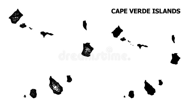 Carcass Map of Cape Verde Islands Stock Vector - Illustration of design ...