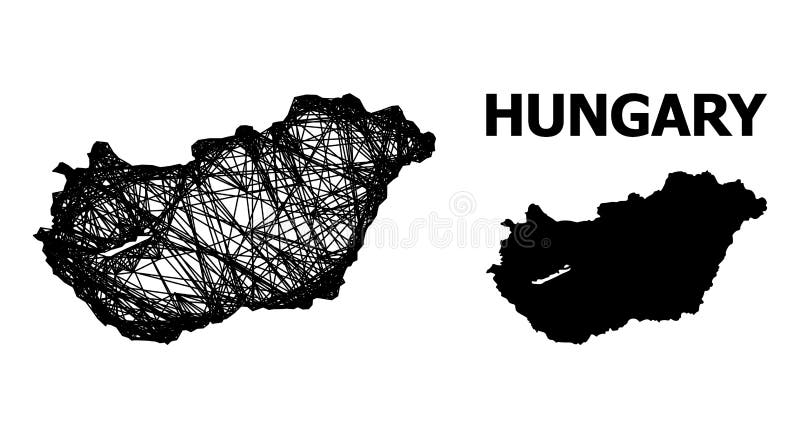 Carcass Map of Hungary stock illustration. Illustration of wireframe ...