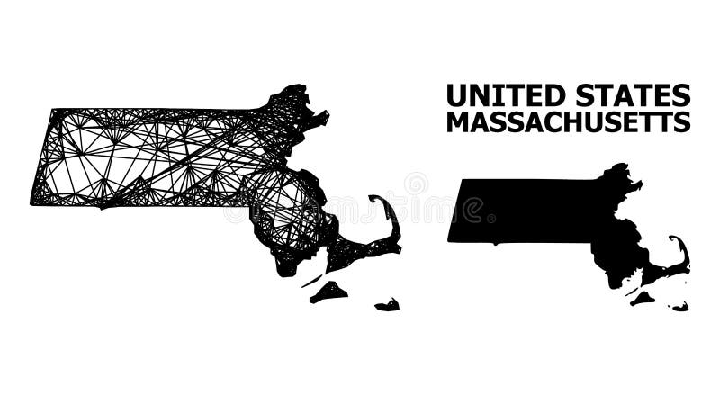 Carcass Map of Massachusetts State Stock Illustration - Illustration of ...