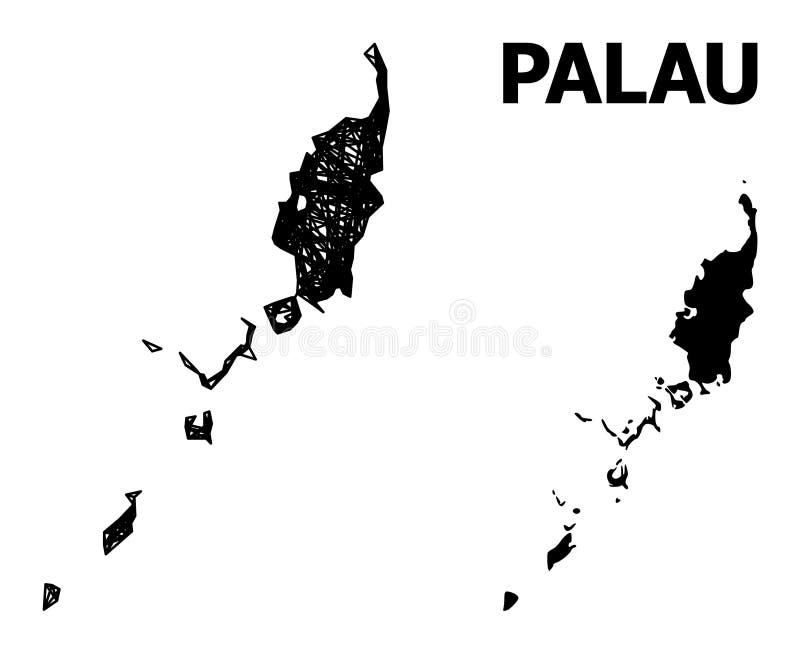 Carcass Map of Palau Islands Stock Illustration - Illustration of ...