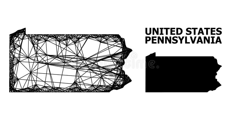 Carcass Map of Pennsylvania State Stock Illustration - Illustration of ...