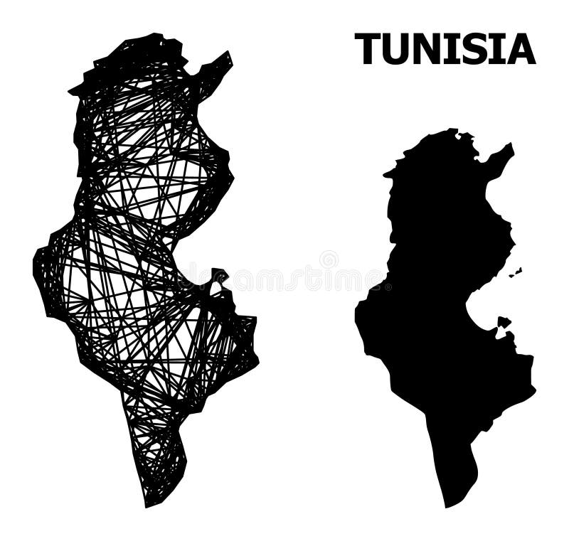 Carcass Map of Tunisia stock illustration. Illustration of nation ...