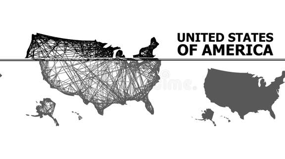 Carcass Map of USA Territories Stock Illustration - Illustration of ...