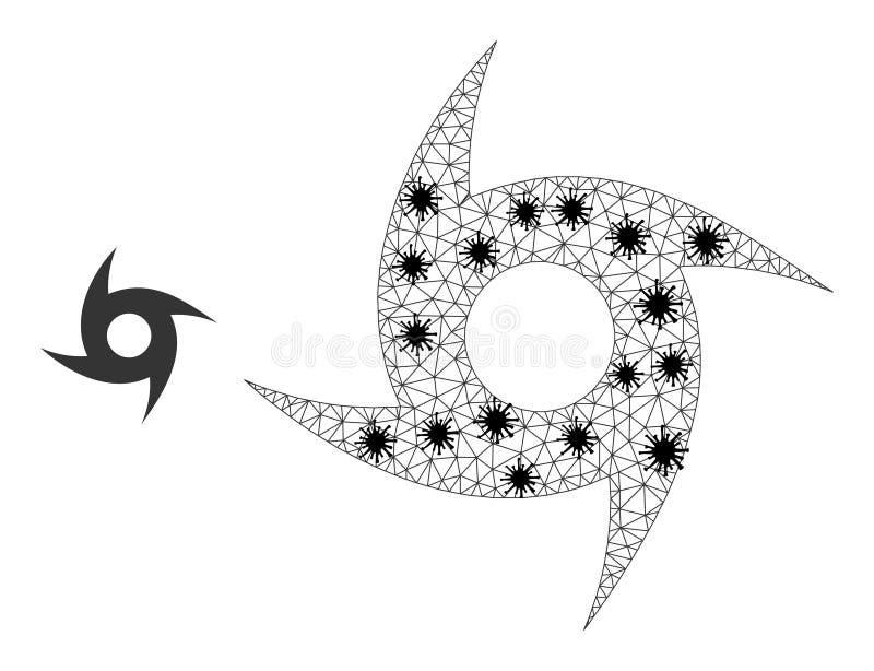 Carcass Mesh Cyclone Pictograms with Pathogen Parts Stock Vector ...