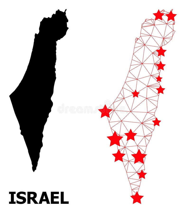 Israel Map. Stars and Text. Vector Illustration. Stock Vector ...
