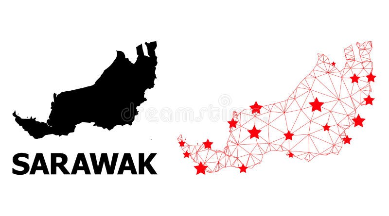 Sarawak Map Vector Illustration. Stock Vector - Illustration of sarawak ...