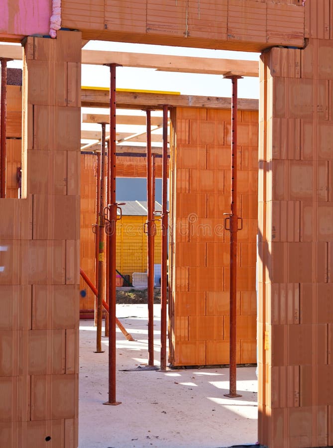 Carcass of a Residential Building Stock Photo - Image of bricklayer ...