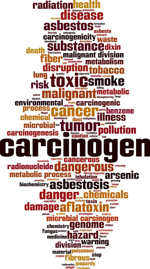 Carcinogen word cloud stock vector. Illustration of damage - 269380105
