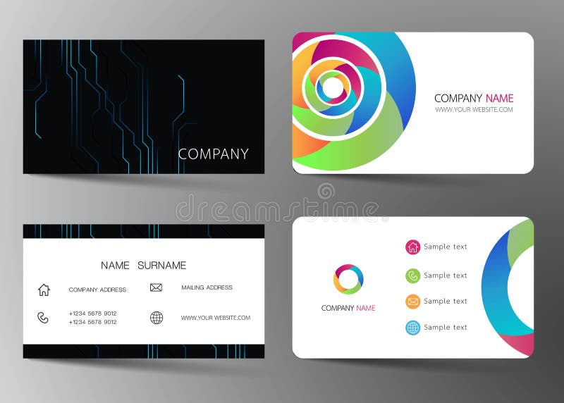 Realistic Detailed Business Card Set. Vector Illustration Design. Stock ...