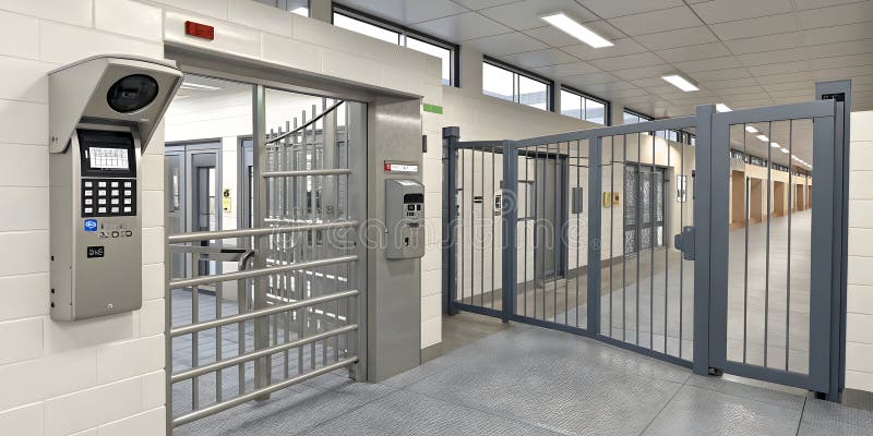 Card Access Security Gate Entrance Stock Illustration - Illustration of ...