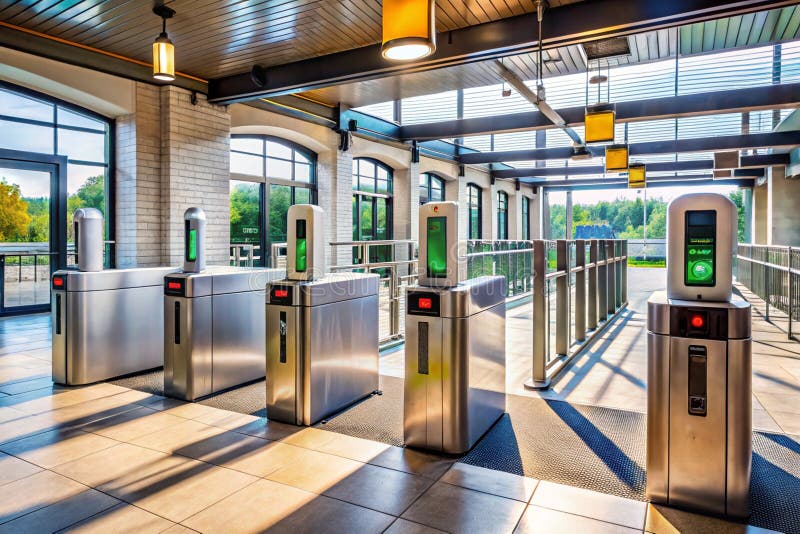 Card Access Security System at Entrance Gate in Station Stock ...