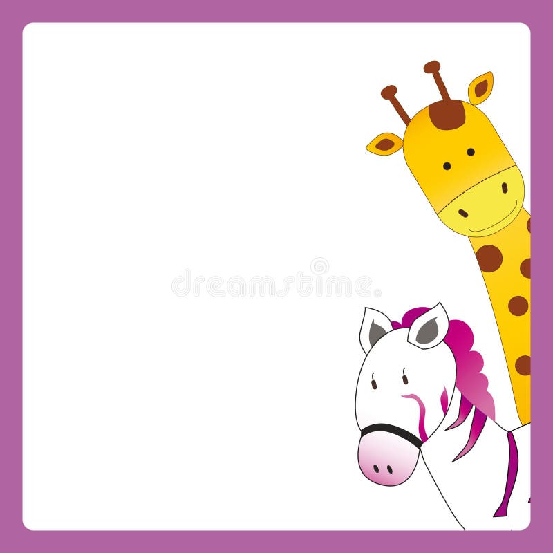 Watercolor safari card. stock illustration. Illustration of hippo ...