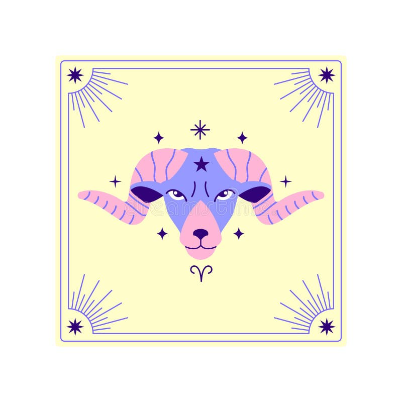 Aries Zodiac Sign, Astrological Sign of the Horoscope in an Ornamental ...