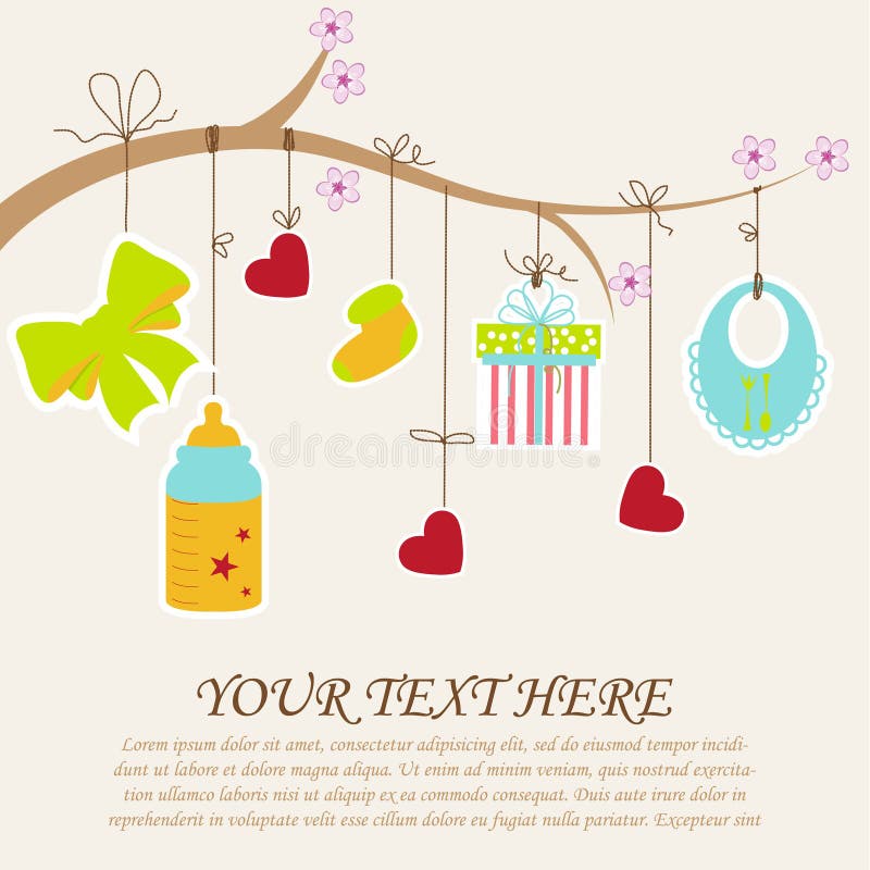 Card with baby element stock vector. Illustration of frame - 24066620