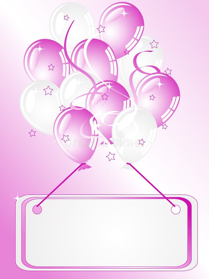 Card and balloons stock vector. Illustration of decorative - 24370072