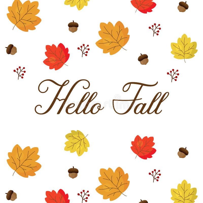 Hello Fall Cartoon Vector Illustration. Stock Illustration ...