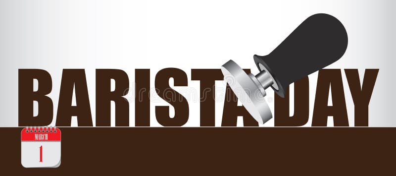 Card Barista Day stock vector. Illustration of march - 213210820