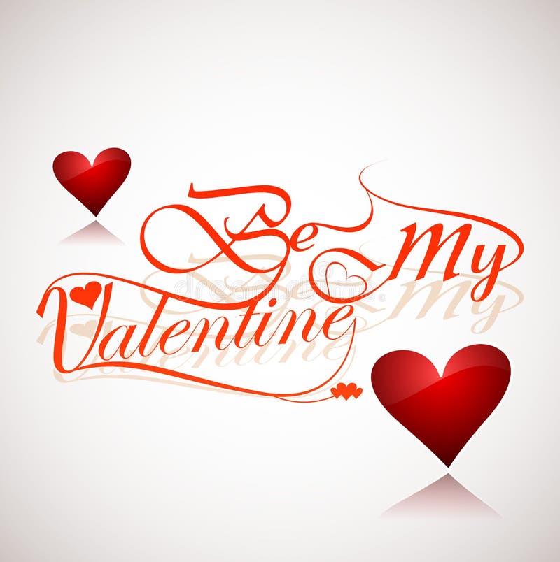 Be My Valentine Text. Valentine S Typography. Vector Illustration of ...