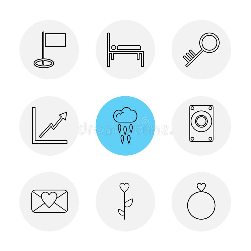 Card , Bed, Key , Triangle , Message , Flower, Ring , Eps Icons Stock ...