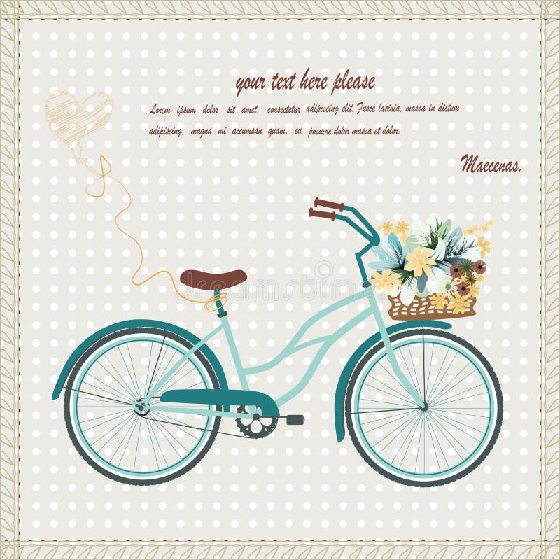 Card with Bike. Vector Illustration Stock Vector - Illustration of ...